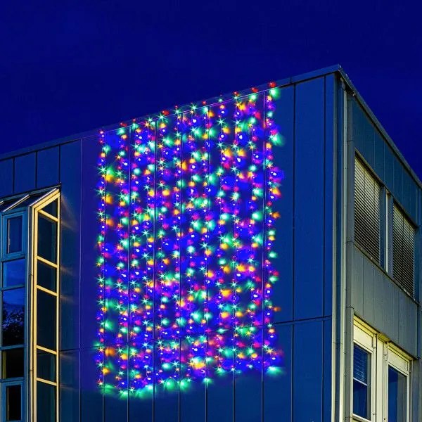VOLTRONIC® 59984 Vánoční osvětlení - světelný závěs - 3x6 m barevná 600 LED