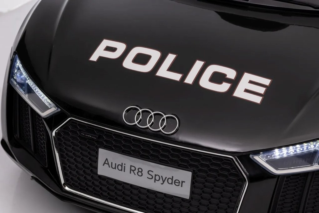 Ramiz Elektrické autíčko Audi R8 Policie na baterie + dálkové ovládání + EVA + pomalý start + MP3 LED