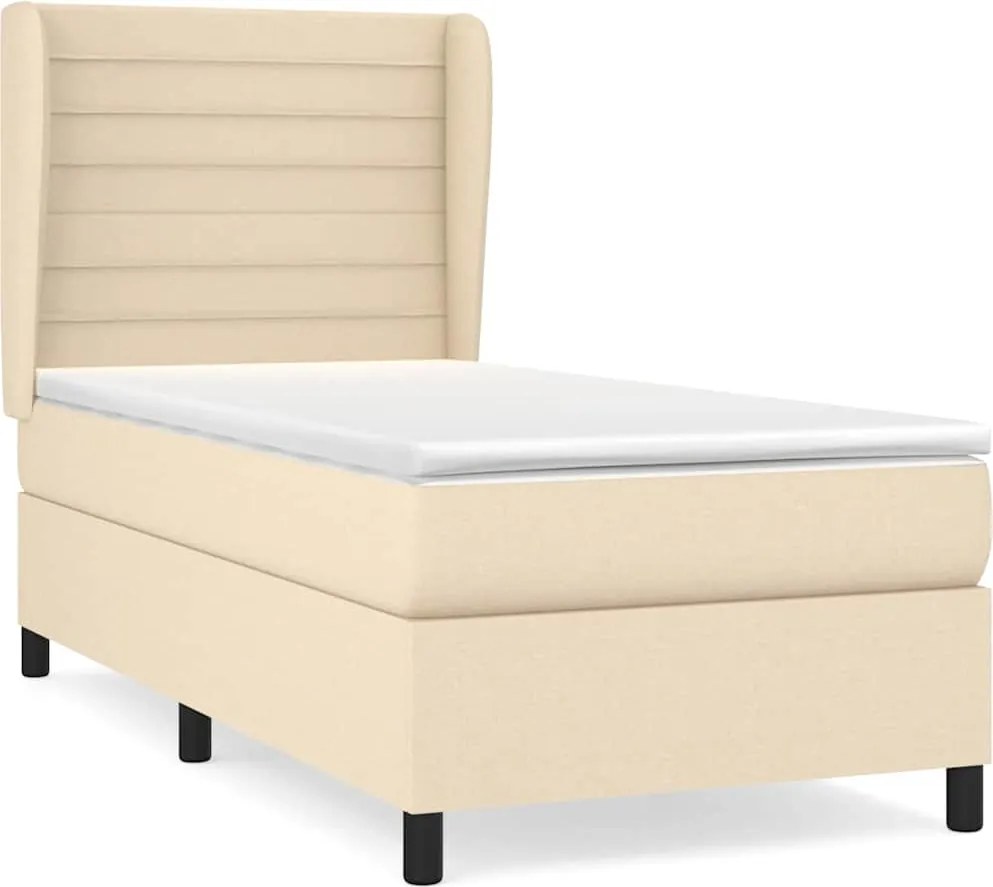 Box spring postel s matrací krémová 80 x 200 cm textil 3128002