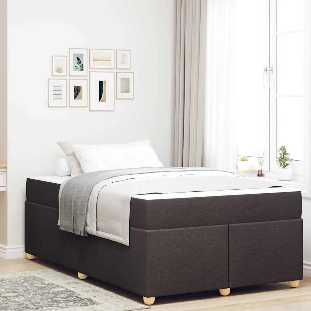 Rám postele s matrací Tmavě hnědá 120 x 200 cm textil 3399352