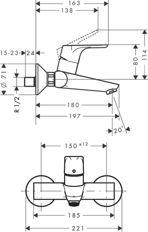 Hansgrohe Focus, páková umyvadlová baterie, chromová, 31923000