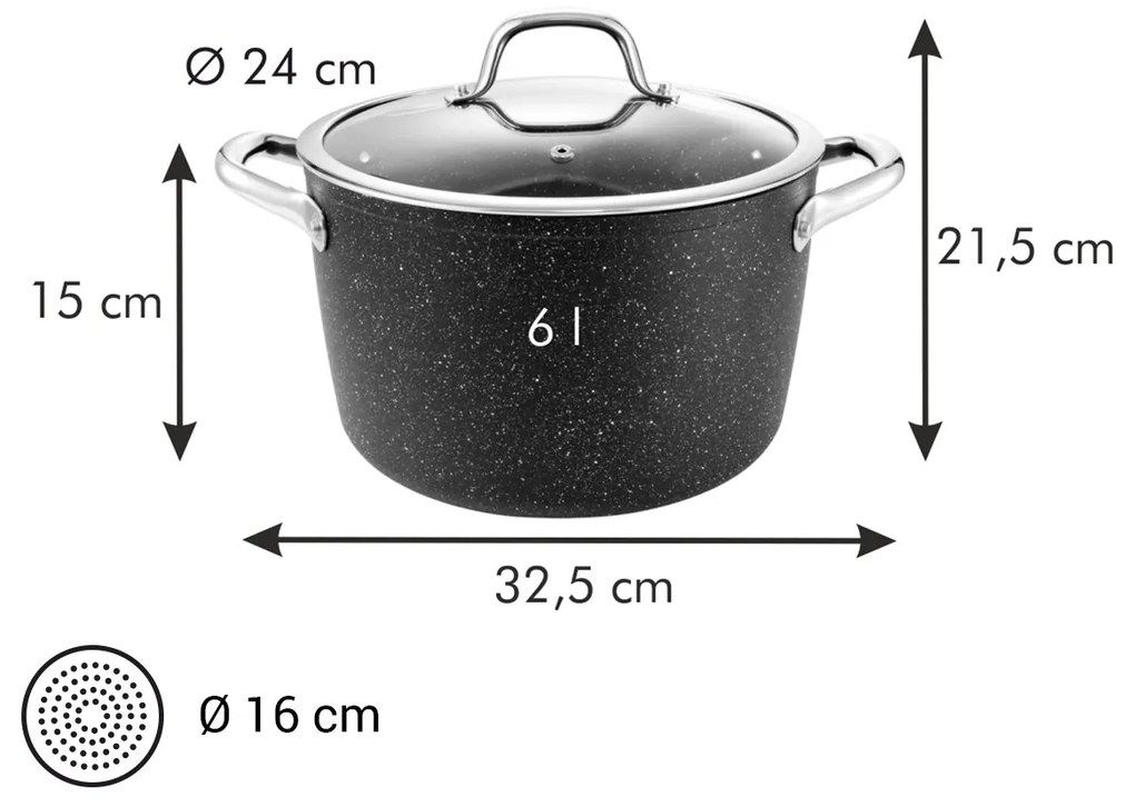 TESCOMA Hrnec PRESIDENT Stone s poklicí ø 24 cm, 6,0 l