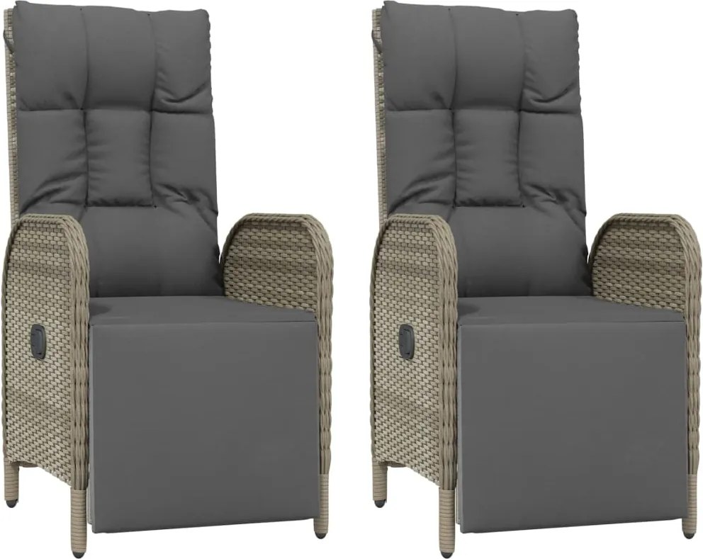 5dílný zahradní jídelní set s poduškami černý a šedý polyratan 3185185