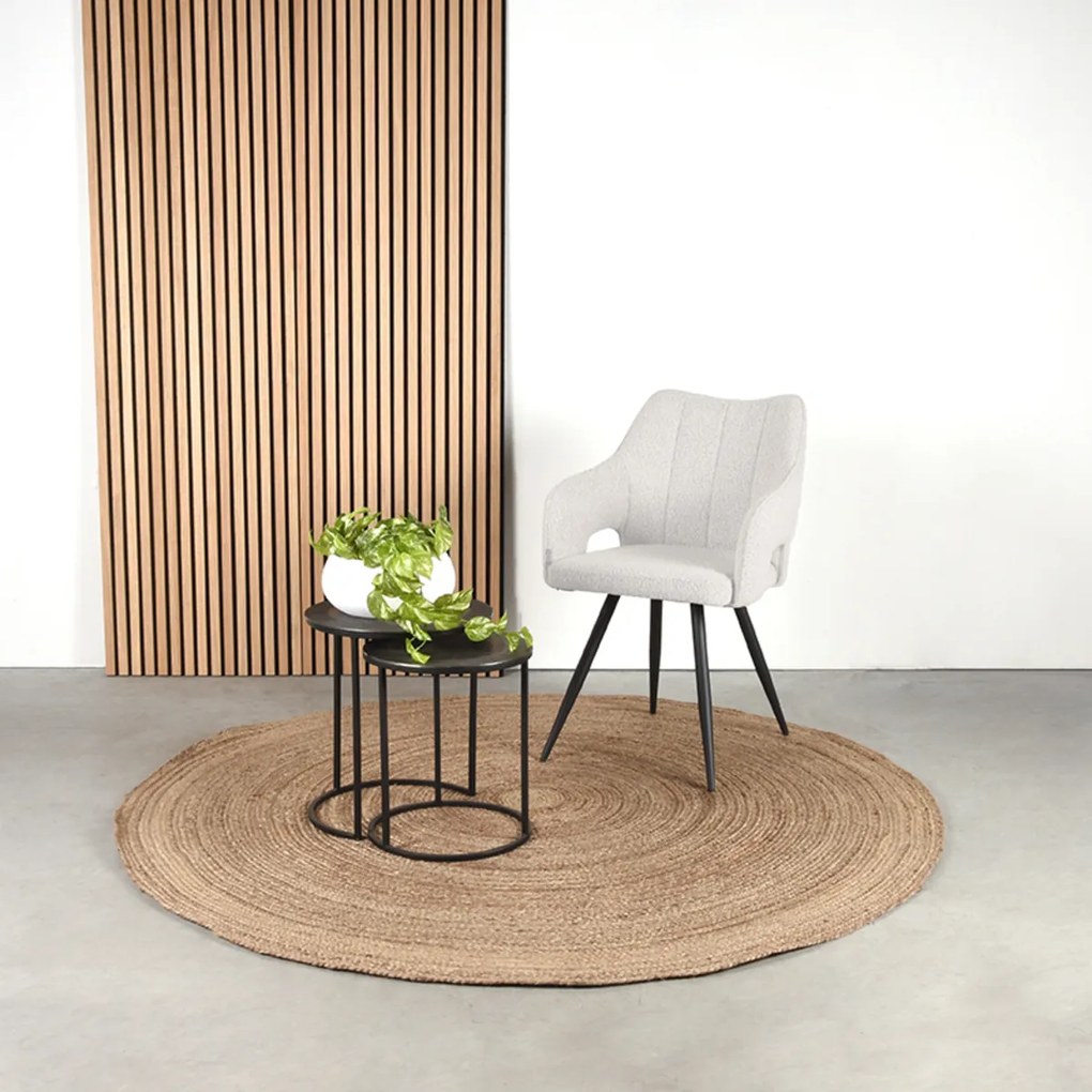 LABEL51 jídelní židle NOUD bílé bouclé UK-30.497