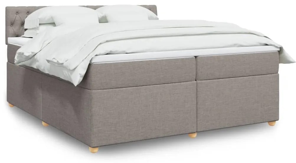 Box spring postel s matrací taupe 200x200 cm textil 3286798