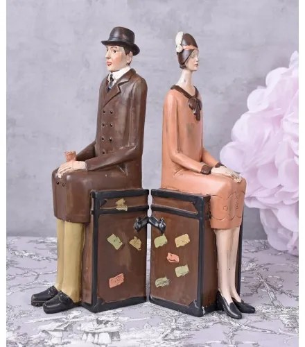 Ručně malované zarážky na knihy cestující Orient Expressu 32 cm
