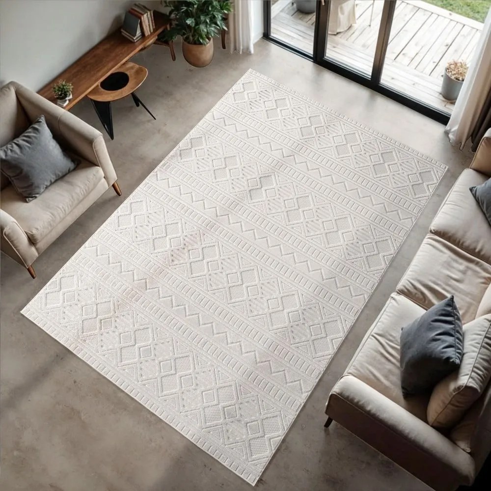 Krémový vnitřní a venkovní koberec 120x170 cm Doha 1652 Cream – Ayyildiz Carpets