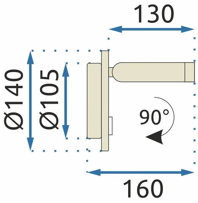 Toolight Nástěnná LED lampička APP1615-1W beige