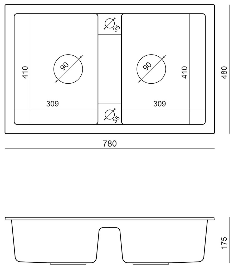 Šedý dvoukomorový kuchyňský granitový dřez QUADRON DENZEL 120