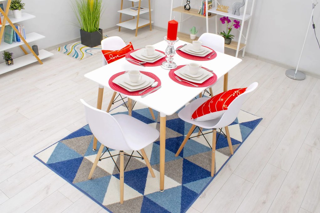 ARCHIV Jídelní set 1 + 4, stůl ADRIA 120x80cm bílý + židle BALI MARK černá