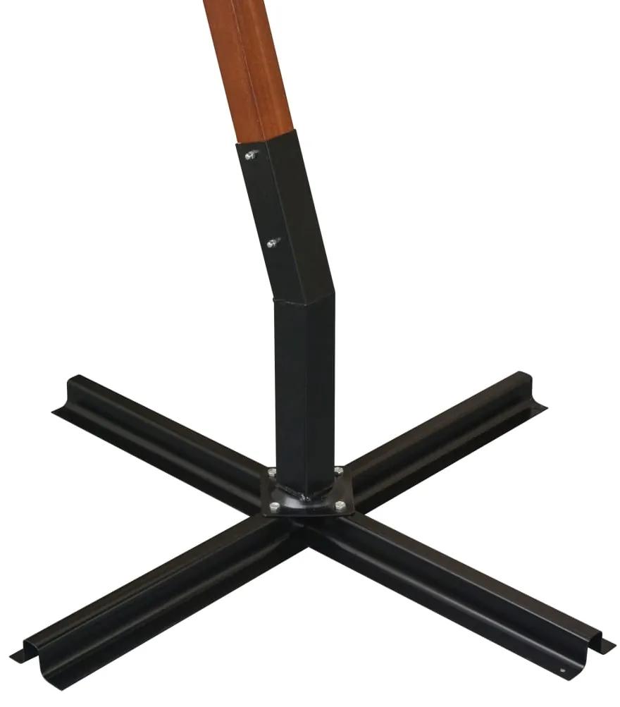 Závěsný slunečník s dřevěnou tyčí, 350 cm, bílá,  42966