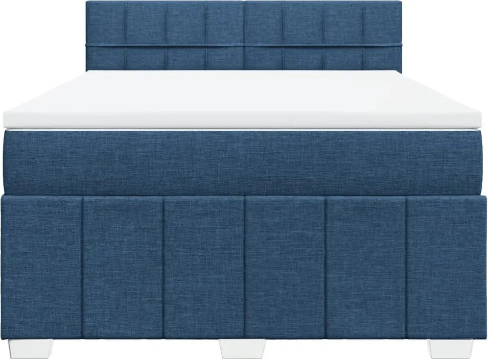 Box spring postel s matrací modrá 140x200 cm textil 3289397