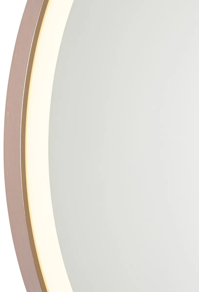 Koupelnové zrcadlo růžové zlato 70 cm včetně LED s dotykovým stmívačem - Miral