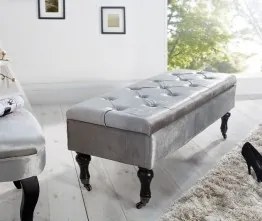 Luxusní taburet - Orleans, stříbrný