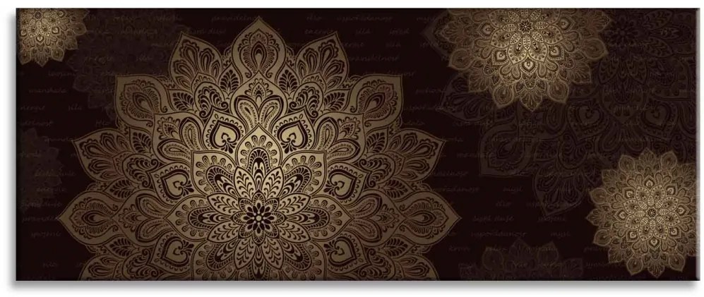 Obraz hnědá mandala Velikost (šířka x výška): 150x60 cm