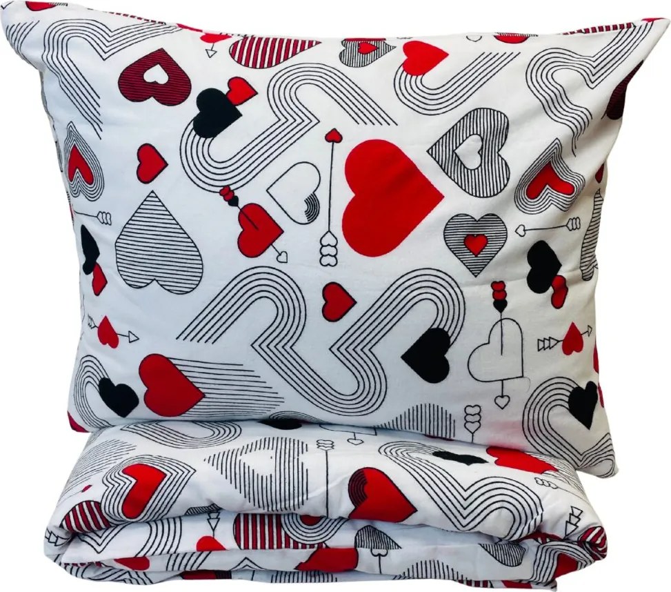Povlečení flanelové Love dream 200x140cm+90x70cm TiaHome