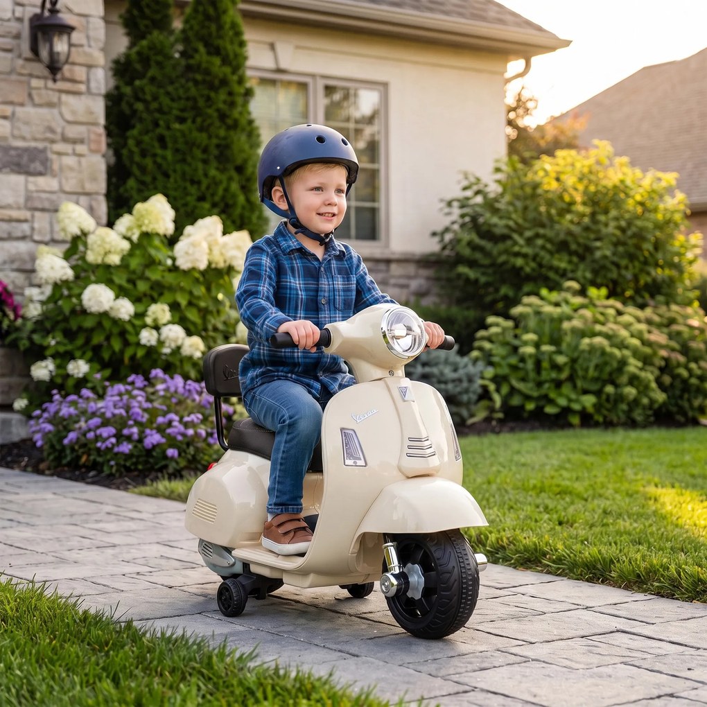 AIYAPLAY Elektro motorka pro děti Mini Vespa GTS 6V s lithiovou baterií, ergonomické sedadlo, opěrka zad, 1,5-3 roky 370-484V90WT