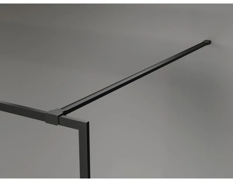 Mexen Kioto-F, sprchová zástěna s rámem 100 x 202 cm, 8 mm sklo námraza, černý profil, 800-100-104-70-30