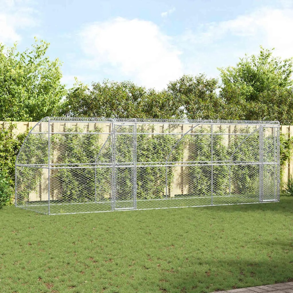Psí kennel 3 ks Stříbrná 6 x 2 x 2 m Pozinkovaná ocel 3368339