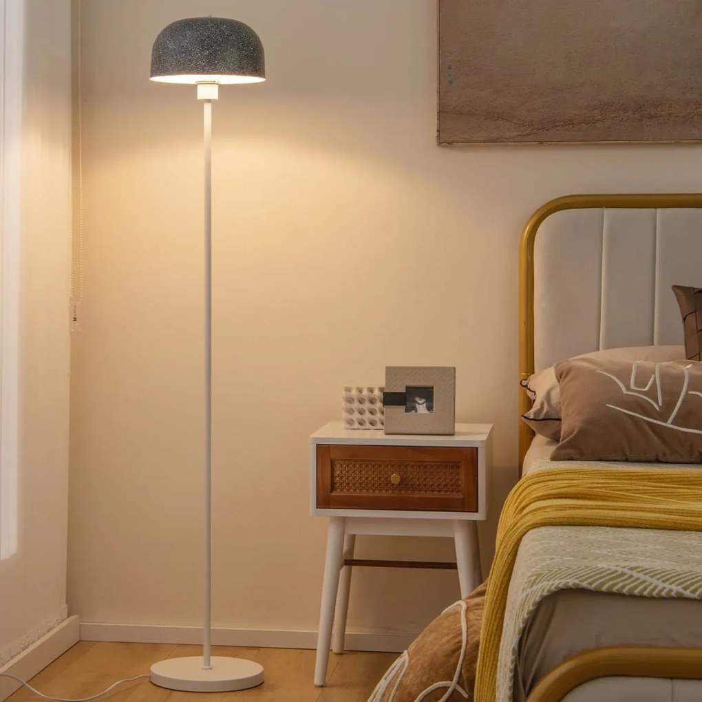 Costway Stojací lampa 146 cm s nožním spínačem a paticí E 27 a stínidlem lampy