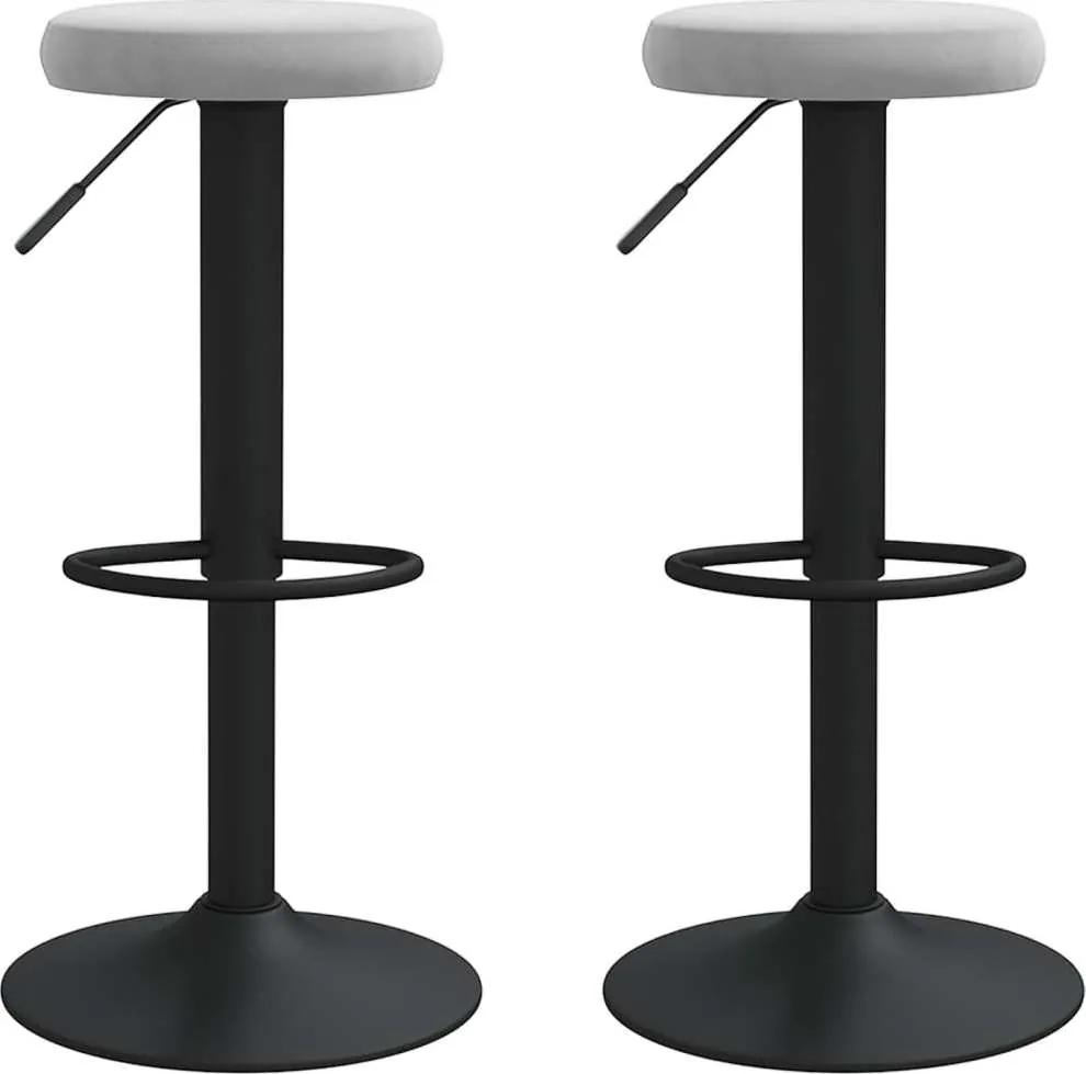vidaXL Barové stoličky 2 ks samet [333143] Barva: Tmavě šedá