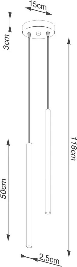 Bílé kovové závěsné svítidlo ø 15 cm Fideus – Sollux