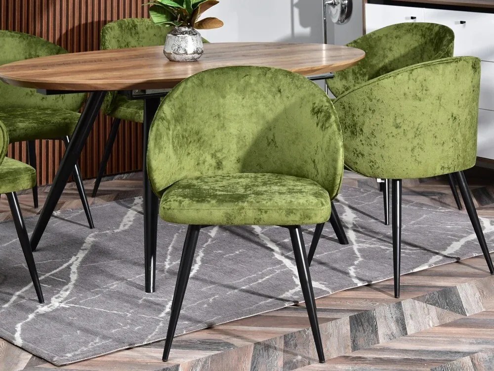 MPT Moderní židle Sensi - mechově zelený velur