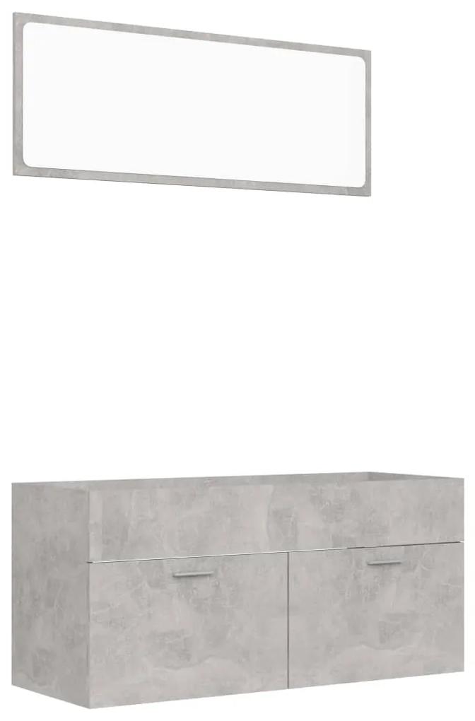 Skříňka pod umyvadlo se zrcadlem - dřevotříska | betonově šedá