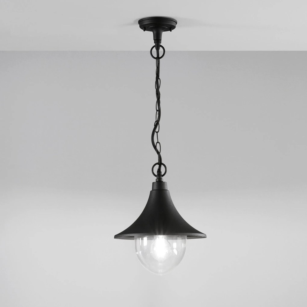 FAN LANT-PAVIA-S1 Závěsné venkovní svítidlo PAVIA černá, 1xE27, IP44, 26 x 98 cm - FANEUROPE