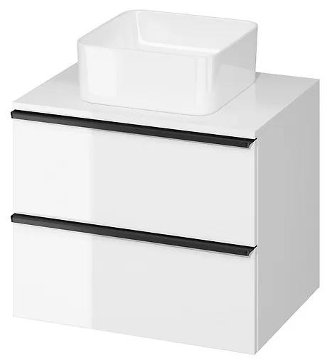 Cersanit - VIRGO závěsná skříňka pod umyvadlo s deskou 60cm, bílá-černá, S522-019