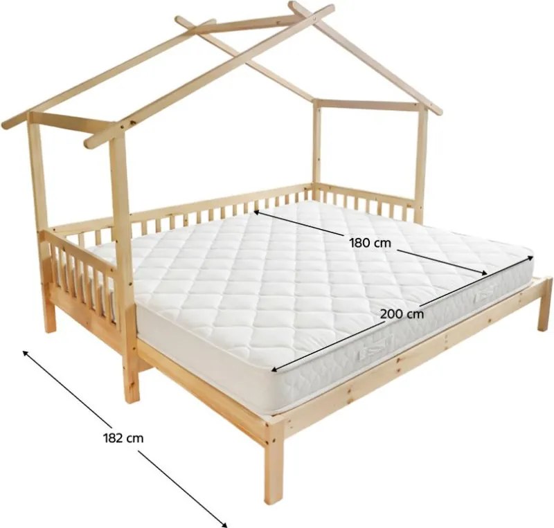 Montessori postel s přistýlkou, přírodní, 90x200, KESIO Kondela 0000412663