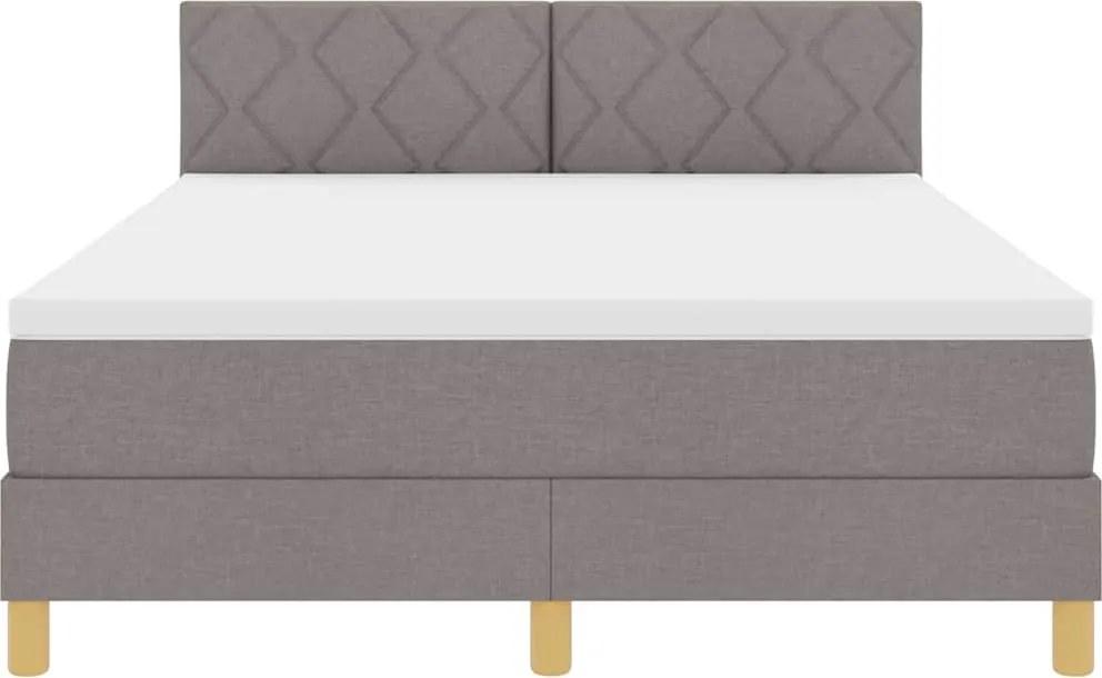 Postel s boxspringem s polštářem Taupe 140 x 190 cm textil 3338997