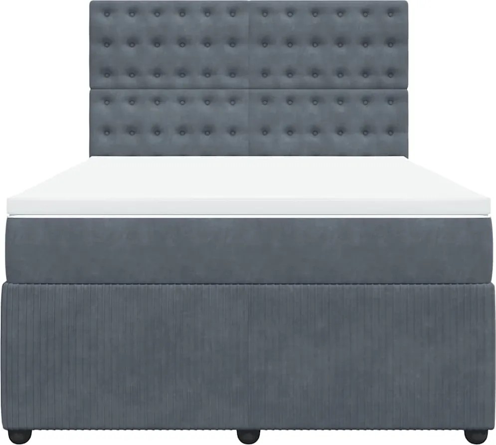 Box spring postel s matrací tmavě šedá 160x200 cm samet 3294695