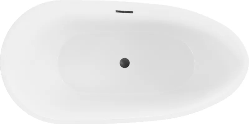 Mexen Eos, volně stojící vana 170 x 75 cm, bílá-černá, černý matný přepad, 52471707575-70