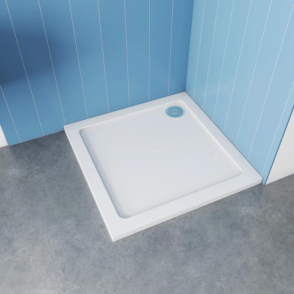 Cerano Piato, čtvercová sprchová vanička z litého mramoru 90x90x3 cm, bílá, CER-CER-GSR99
