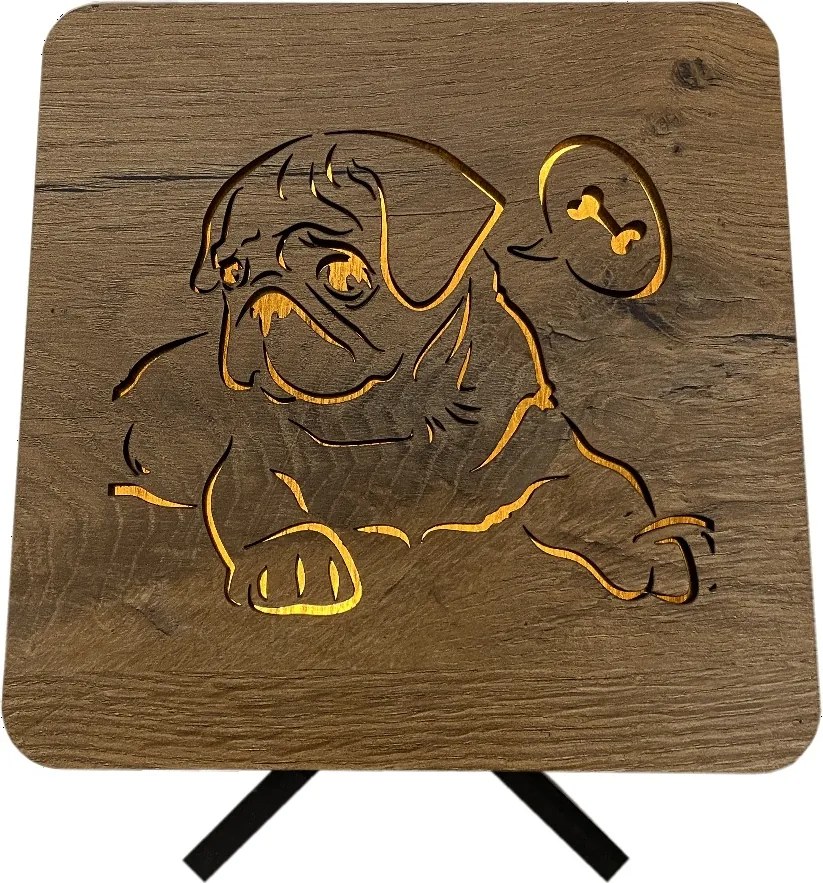 Li-Go "Mops" lampa 19x19 cm provedení povrchu: černá s patinou