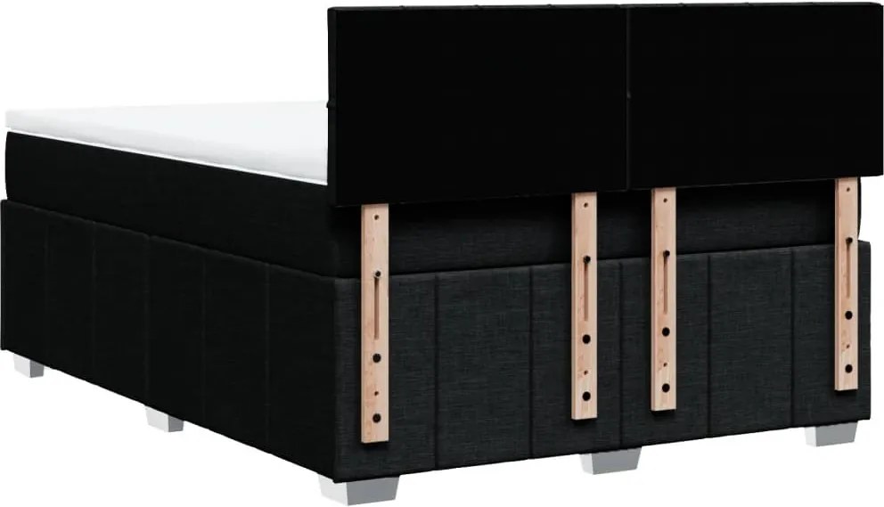 Box spring postel s matrací černá 160x200 cm textil 3287121