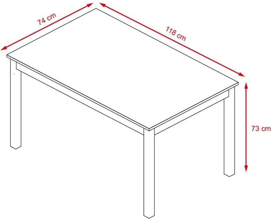 Jídelní set 4x židle + stůl Kampali, bílá