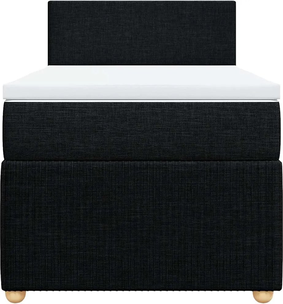 Box spring postel s matrací černá 90x200 cm textil 3287334