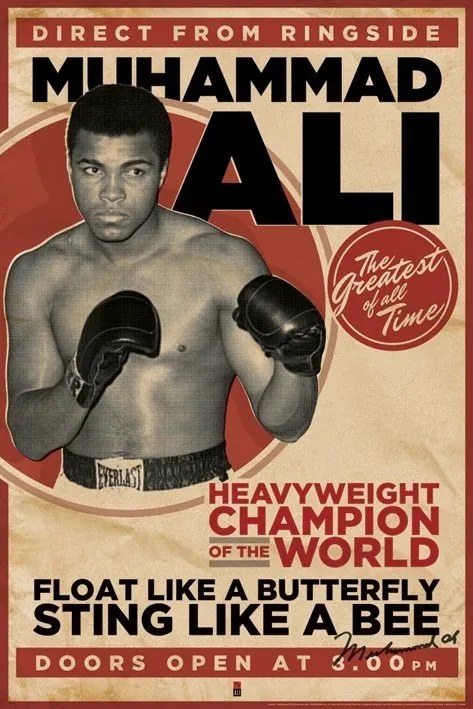 Plakát, Obraz - Muhammad Ali - vintage, (61 x 91.5 cm)