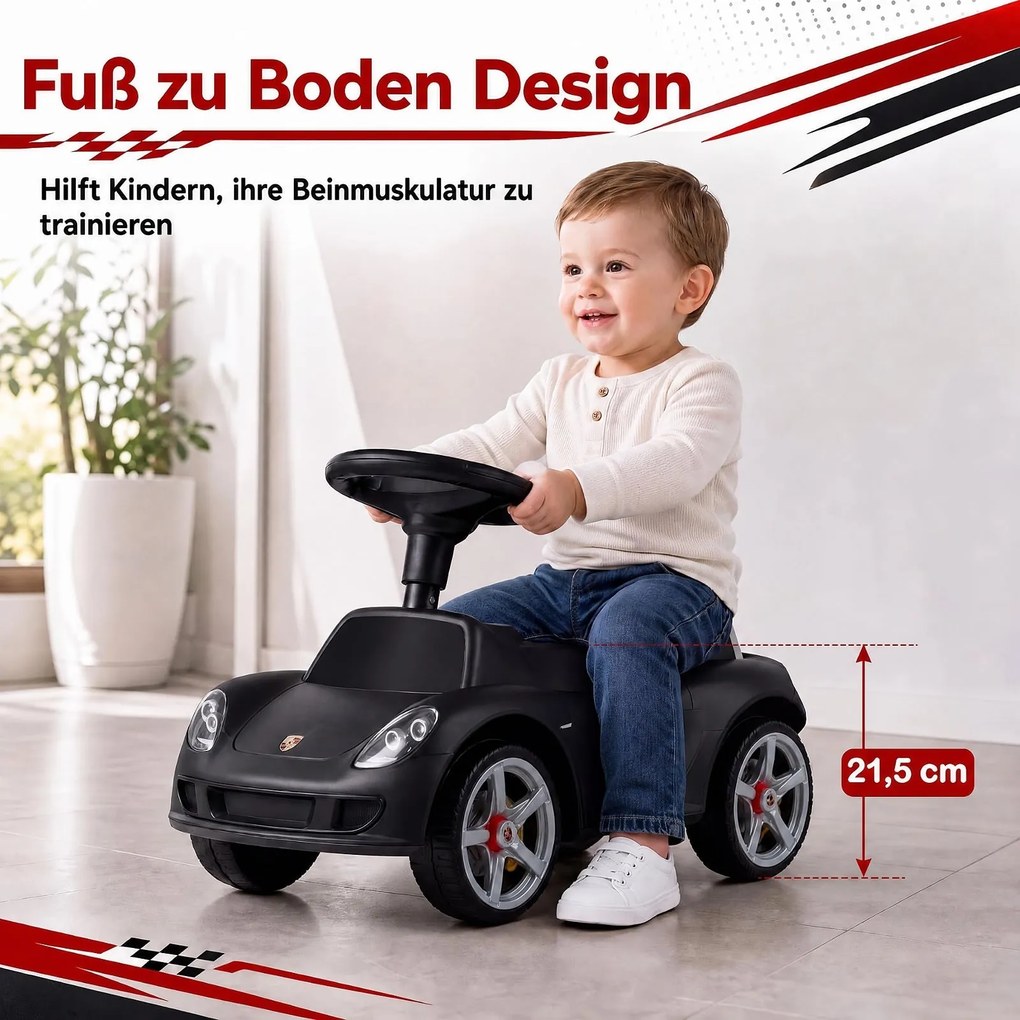 Costway Porsche Licencované auto pro spolujízdu pro děti od 18 měsíců. Push auto