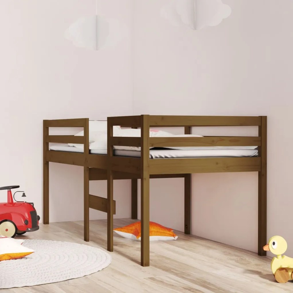 Patrová postel medově hnědá 90 x 200 cm masivní borové dřevo,  821607