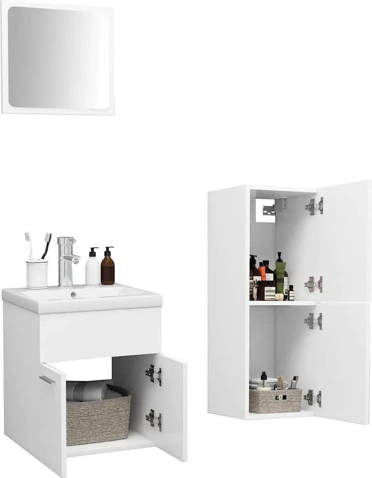 Set koupelnového nábytku bílý dřevotříska 3071441