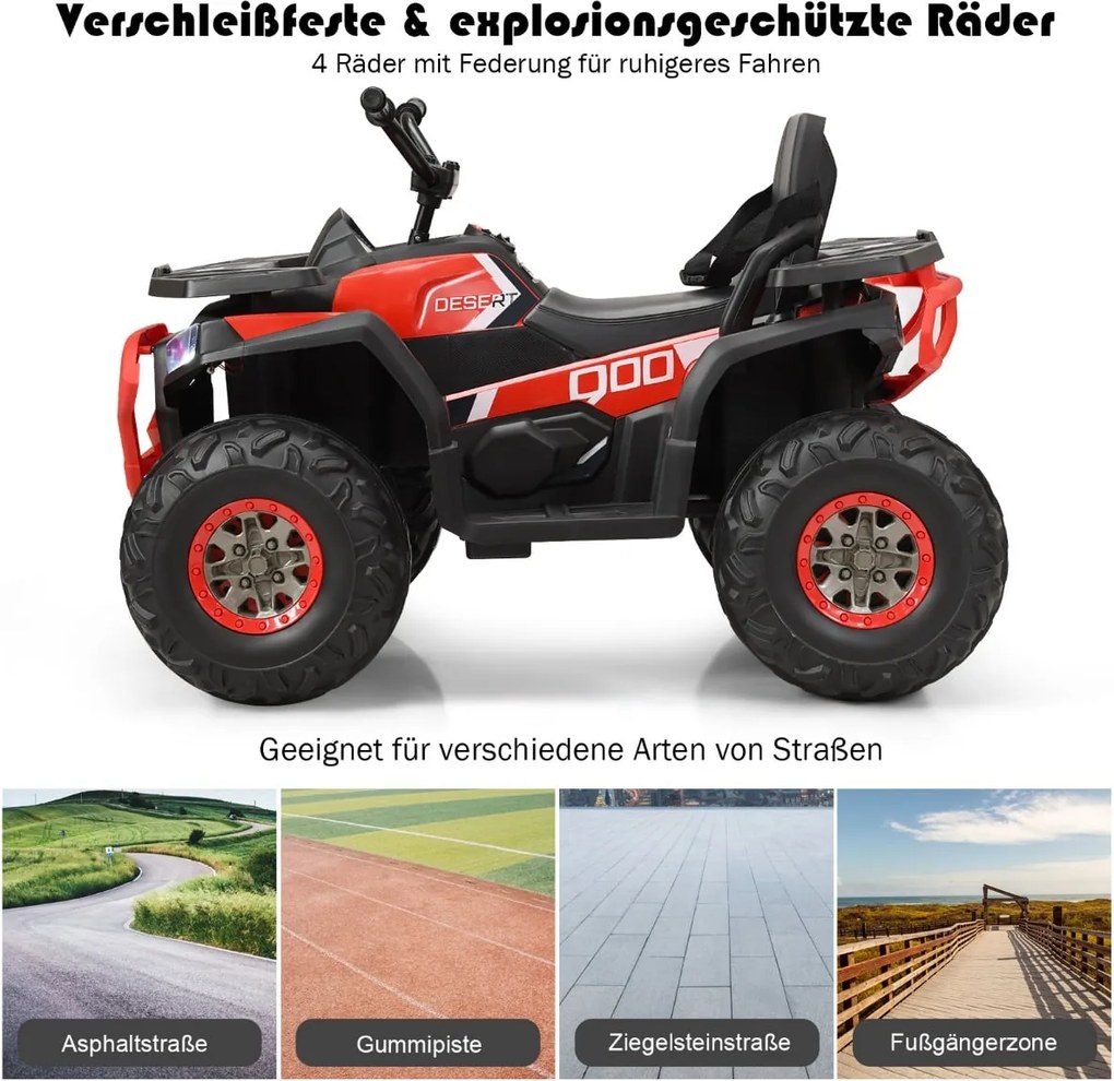 Costway 12 V elektrická dětská čtyřkolka se světlomety 4 kola dětské auto