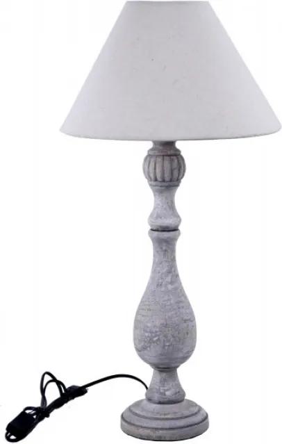 Stolní lampa antik šedý širm 66cm