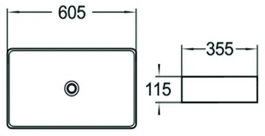 Keramické umyvadlo na desku MEXEN NADIA 60x35 cm bílé