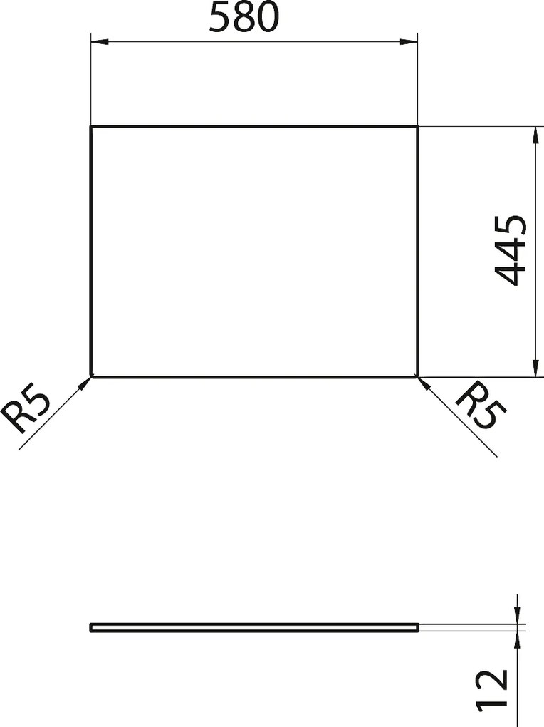 Sapho Odetta deska Rockstone 580 x 12 x 440 mm umělý kámen bílá mat DTR58-0101
