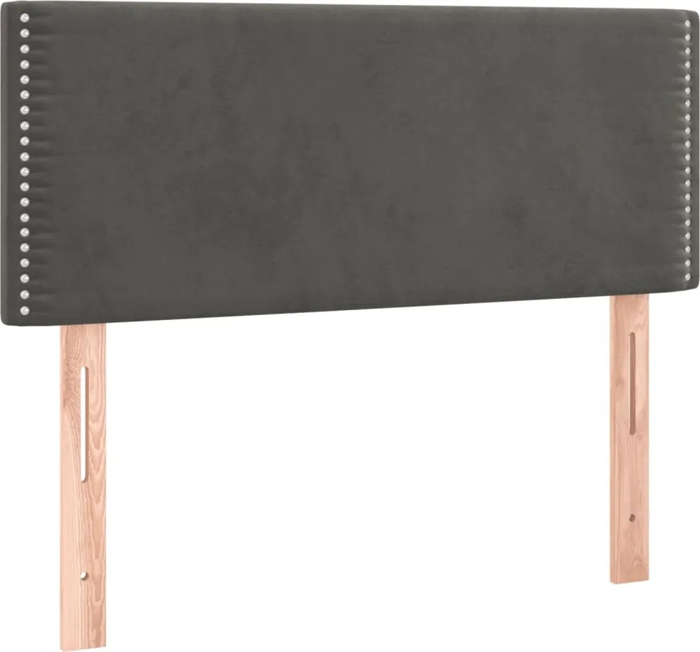 Box spring postel s matrací tmavě šedá 90x190 cm samet 3141216