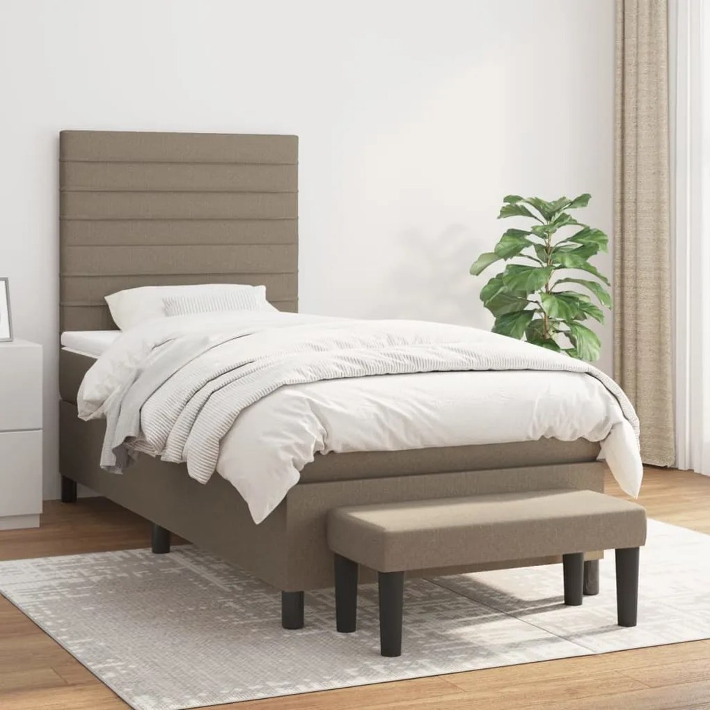 Box spring postel s matrací taupe 80x200 cm textil 3136633