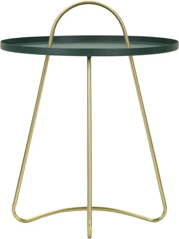 Odkládací stolek Grent 45 cm zlatý/zelený